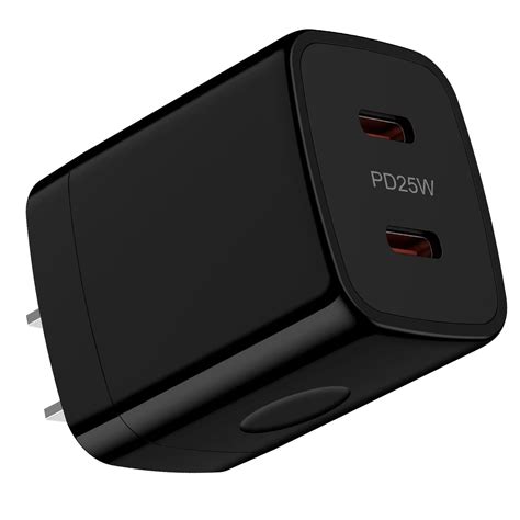 FiveBox 25W PD USB C Charger Block Dual Port Fast Charging Wall Adapter Black Walmart Com