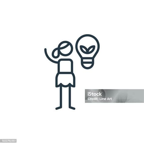 기후 변화 개념에서 전구 아이콘 벡터 전구 편집 가능한 스트로크의 얇은 선 그림입니다 웹 및 모바일 앱 로고 인쇄 미디어에