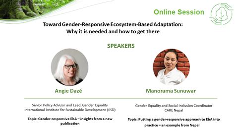 Toward Gender Responsive Ecosystem Based Adaptation Why Its Needed