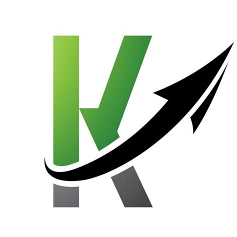 Premium Vector Green And Black Futuristic Letter K Icon With An Arrow