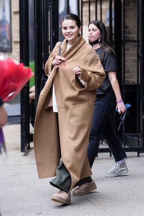 Selena Gomez Wears Camel Coat Out On Only Murders Nyc Set