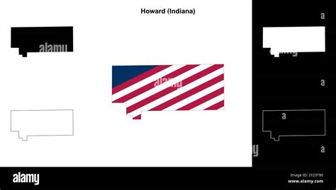 Howard County Indiana Outline Map Set Stock Vector Image And Art Alamy