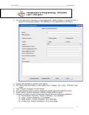 Lab A GUI Doc STIA Lab Exercise Introduction To Programming STIA Lab GUI Part