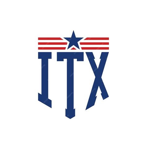 Premium Vector Patriotic Itx Logo With Star And American Flag Straps