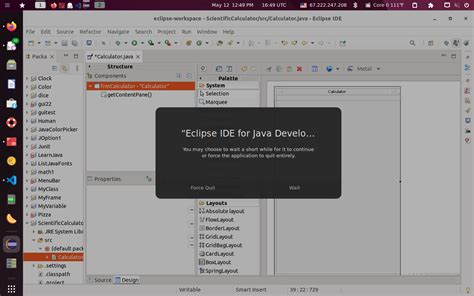 windowbuilder was not able to show the gui crash · eclipse