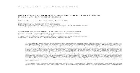 Pdf Semantic Social Network Analysis For An Semantic Social