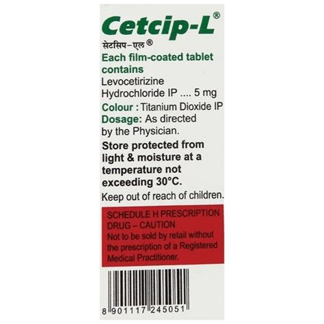 Cetcip L Tablet Uses Price Dosage Side Effects Substitute Buy Online