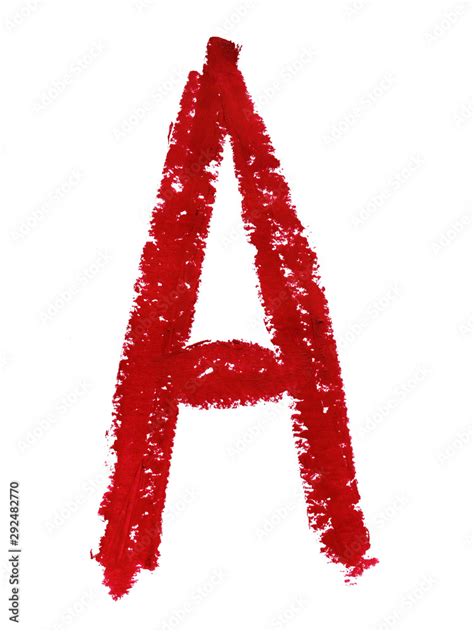 Large Letter A Of English Or Russian Alphabet Handwritten By Dark Red Color Melted Lipstick