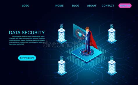 Cyber Security Concept Banner With Businessman Protect Data And