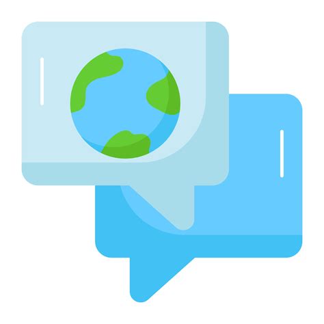 World Globe On Chat Bubble Denoting Vector Of Eco Conversation Premium