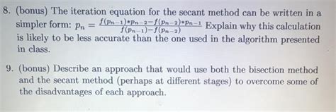 8 Bonus The Iteration Equation For The Secant