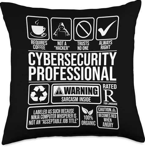 Cybersecurity Professional Hacker Certified Tech Security Throw Pillow Home