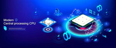 Premium Vector Futuristic Processor With Neon Holographic Backlight Isometric Processor With