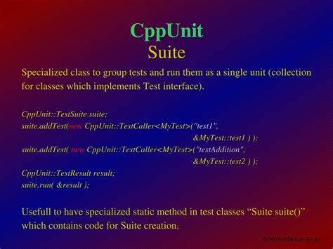Cppunit Using Introduction Ppt Cppunit Using Introduction Ppt
