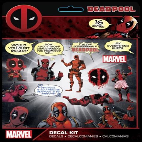 Deadpool 822084 16 Piece Marvel Deadpool Decal Kit