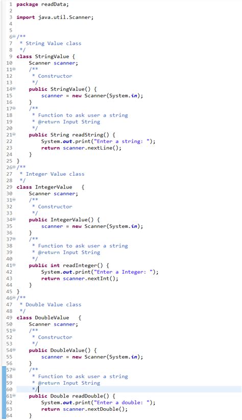 Solved Define A Package Named Readdata With The Following Classes