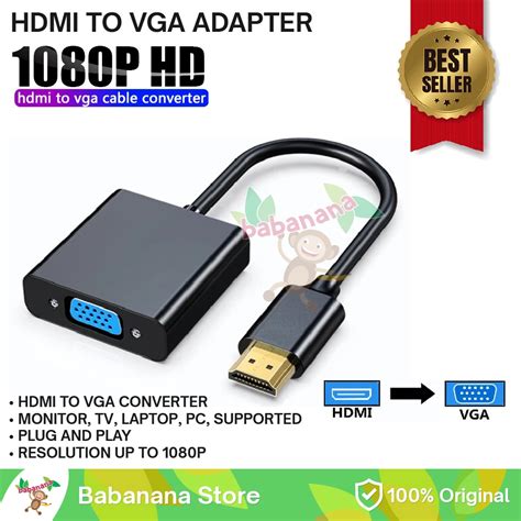 Jual Kabel Konverter Hdmi To Vga Converter Shopee Indonesia