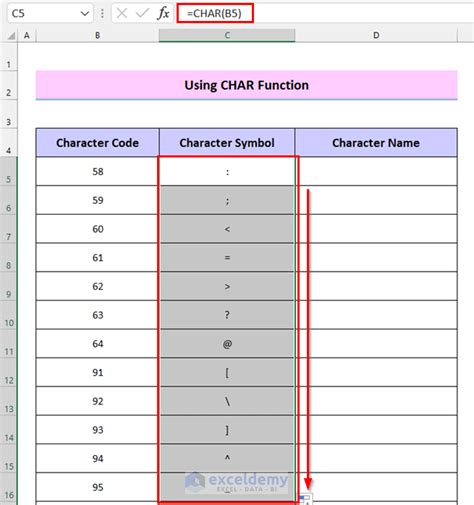 How To Create A List Of Special Characters In Excel 3 Methods