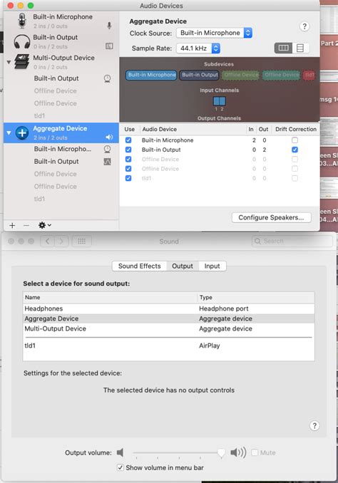aggregate and multi output device macos 10 … apple community