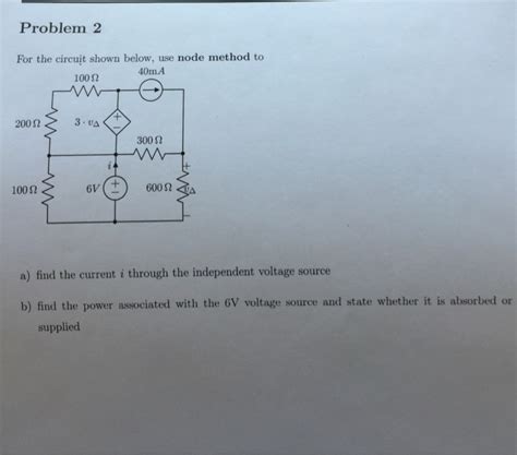 Solved For The Circuit Shown Below Use Node Method To Find Chegg