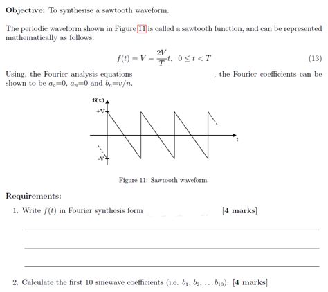 Solved Objective To Synthesise A Sawtooth Waveform The