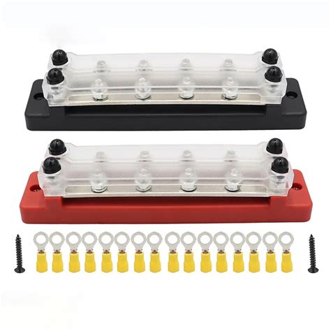 Way Bus Bar Terminal Block Marine Electric Busbar Double Wiring Block V Bus Copper