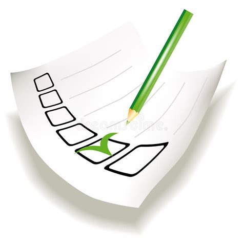 Paper With Check Boxes And Green Tick Stock Vector Image 24409304