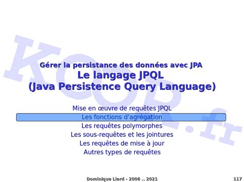 Gérer La Persistance Des Données Avec Jpahibernate Gérer La