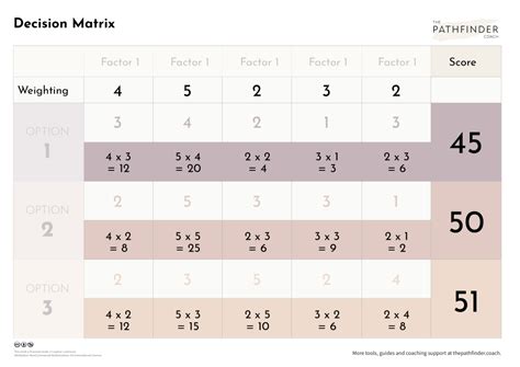 Decision Matrix The Pathfinder