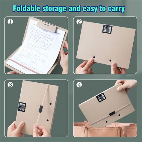 Longa4 Size Foldable Folder Folding Board Clip Portable Clipboard File Folder Paper Organizer
