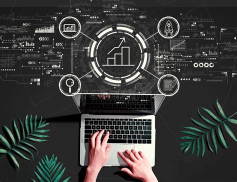 Business Growth Analysis With Person Using A Laptop Stock Image Image