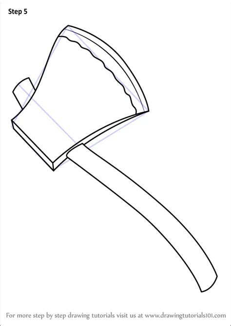 How To Draw Fireman Axe Tools Step By Step DrawingTutorials101 Com