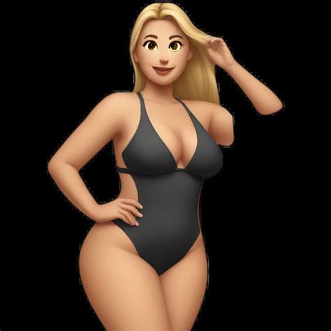 Slim Thicc Caucasian Woman Swimsuit Posing Emoji Ai Emoji Generator