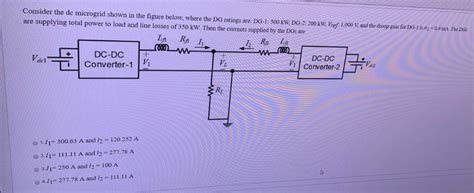 solved consider the de microgrid shown in the figure below