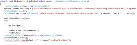 C How To Display Data From Database In Another Form Label Stack