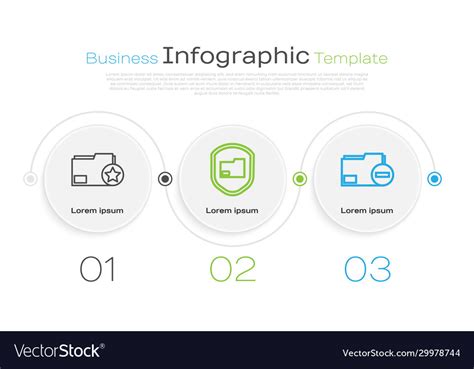 Set Line Document Folder With Star Document Vector Image
