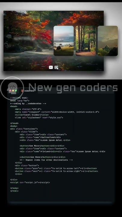create stunning image slider using html css and javascript in just