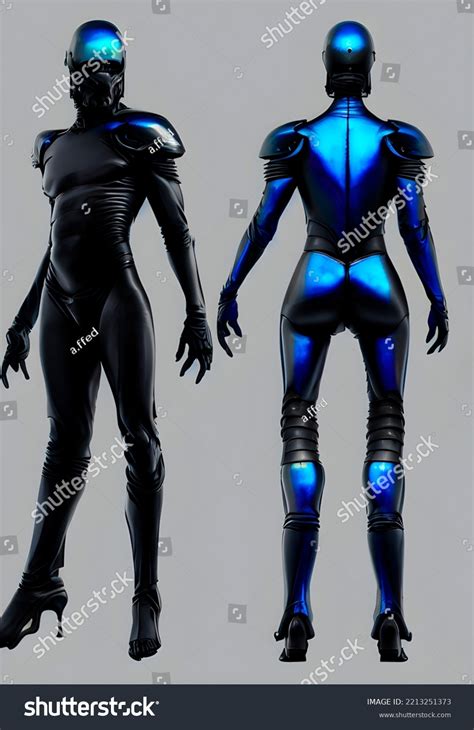 Blue Alien Armor Character Helmet 3d Stock Illustration 2213251373