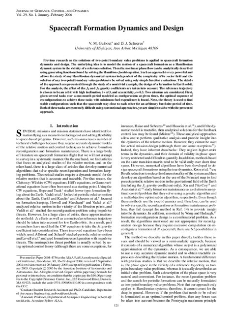 Pdf Spacecraft Formation Dynamics And Design