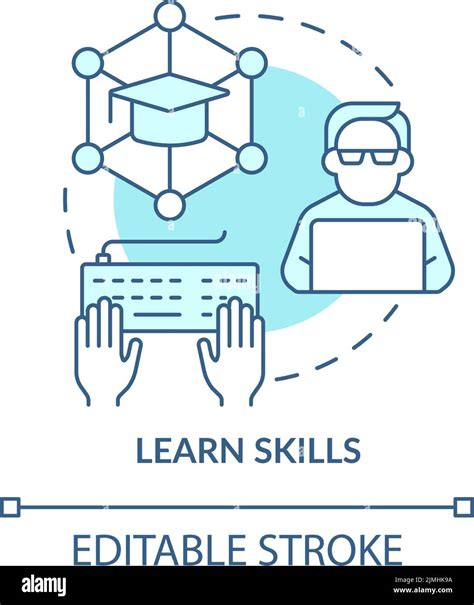 Learn Skills Turquoise Concept Icon Stock Vector Image And Art Alamy
