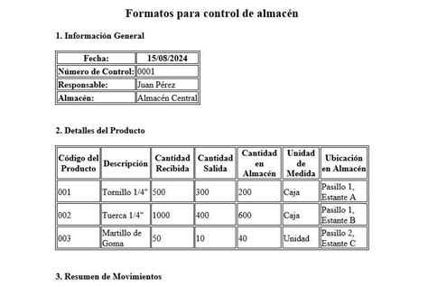 Formatos Para Control De Almacén Plantillas Y Herramientas Esenciales