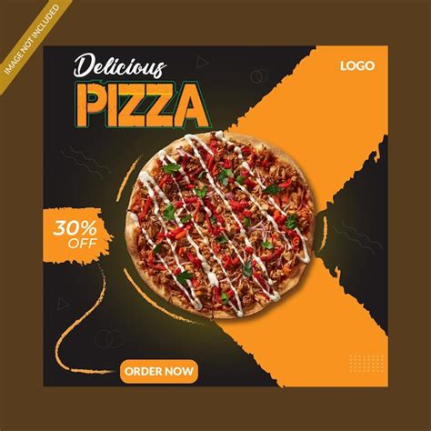 음식 소셜 미디어 프로모션 또는 인스타그램 배너 포스트 디자인 템플릿 프리미엄 벡터