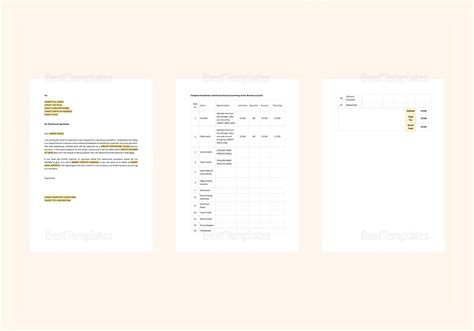 Warehouse Quotation Template In Word Apple Pages