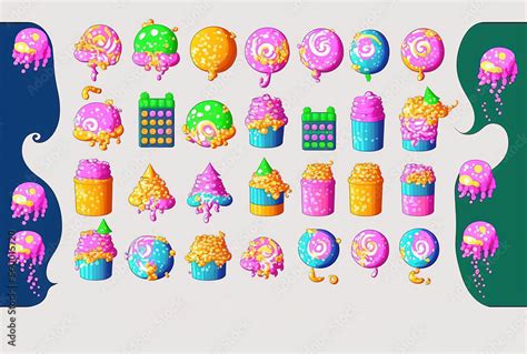 Candy Sprite Sheet And Candy Crush Style Generative Ai Stock Illustration Adobe Stock
