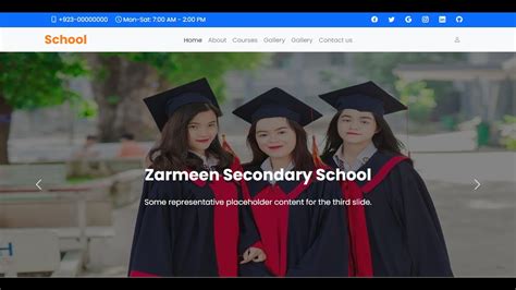How To Create A School Website Using Html Css And Bootstrap School