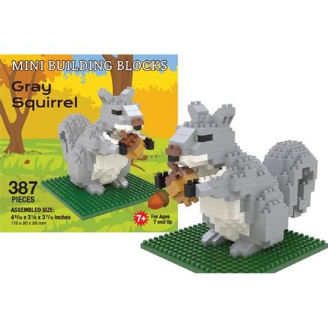 Gray Squirrel Mini Building Blocks Set