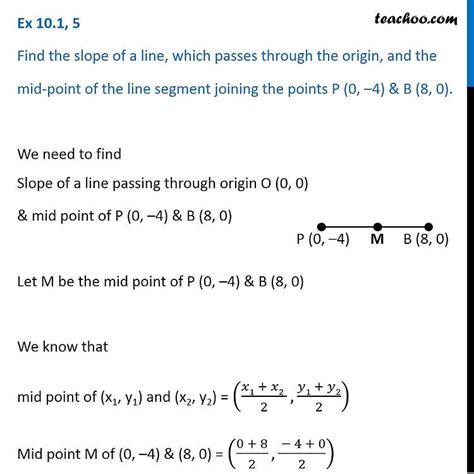 ex 9 1 5 find slope of a line which passes through origin