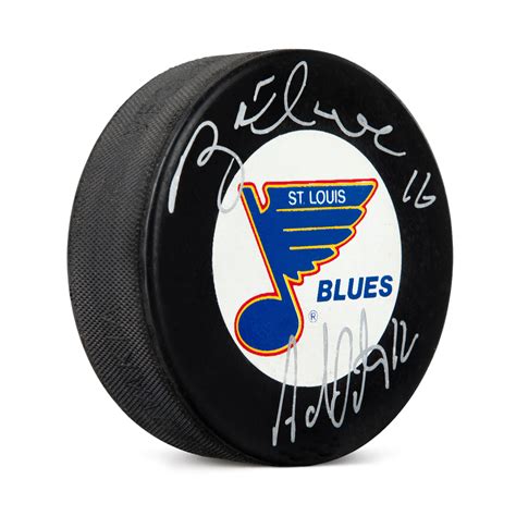 Brett Hull And Adam Oates Dual Signed St Louis Blues Vintage Puck Nhl