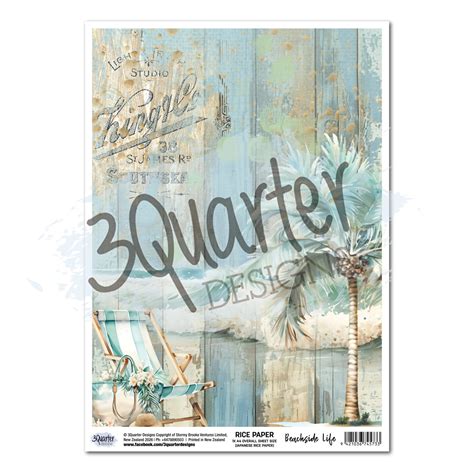 3 Quarter Designs Rice Paper Beachside Life 10cats