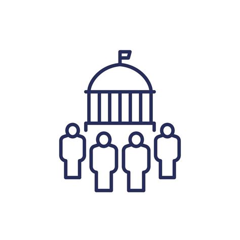 Government Workers Line Icon Public Service Vector 42361818 Vector Art